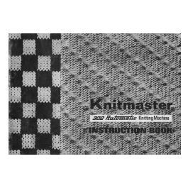 Singer 321 Memomatic Knitting Machine Instruction Manual