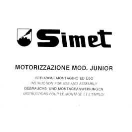 Simet Junior Motor Use And Assembly Manual